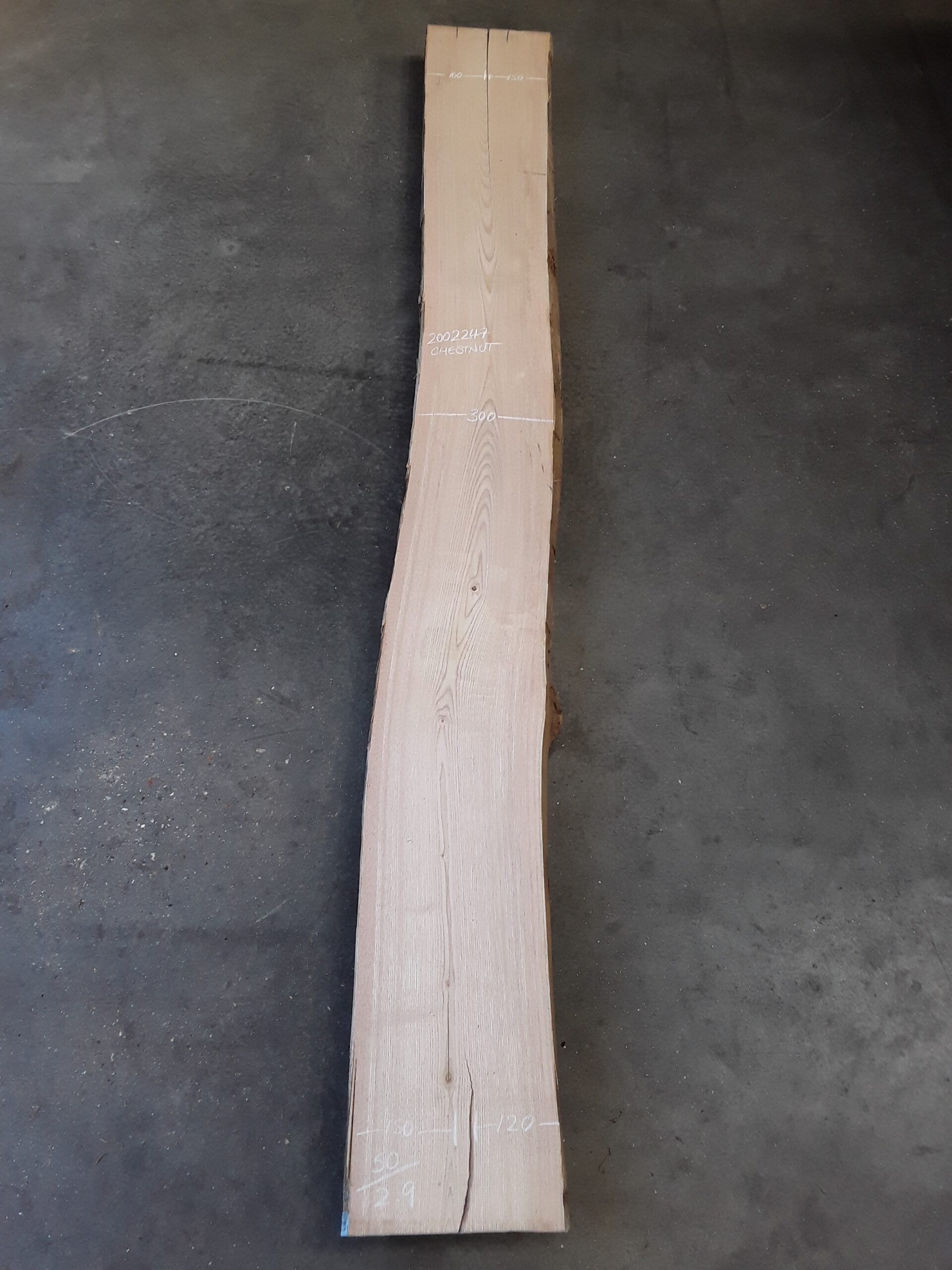 Chestnut – 50 mm x 300 mm x 2.9 m – The Timber Rack