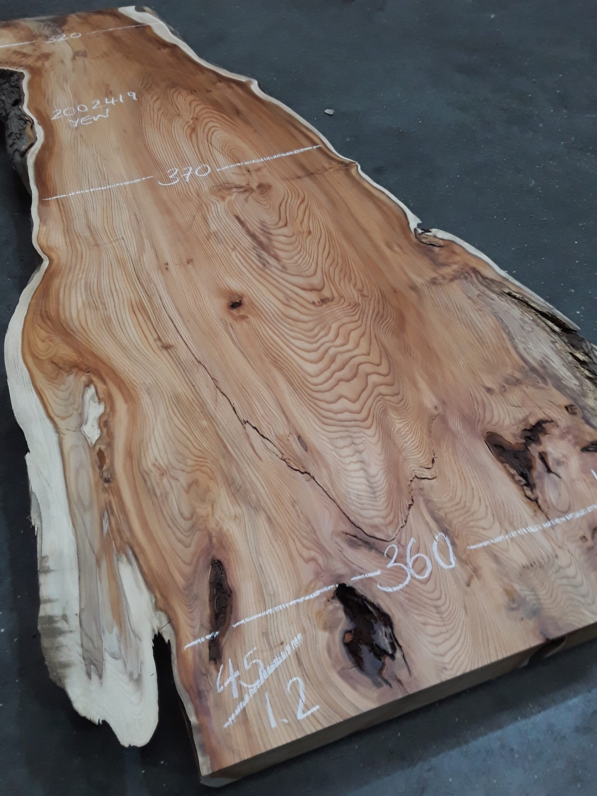 Yew – 45 mm x 350 mm x 1.2 m – The Timber Rack