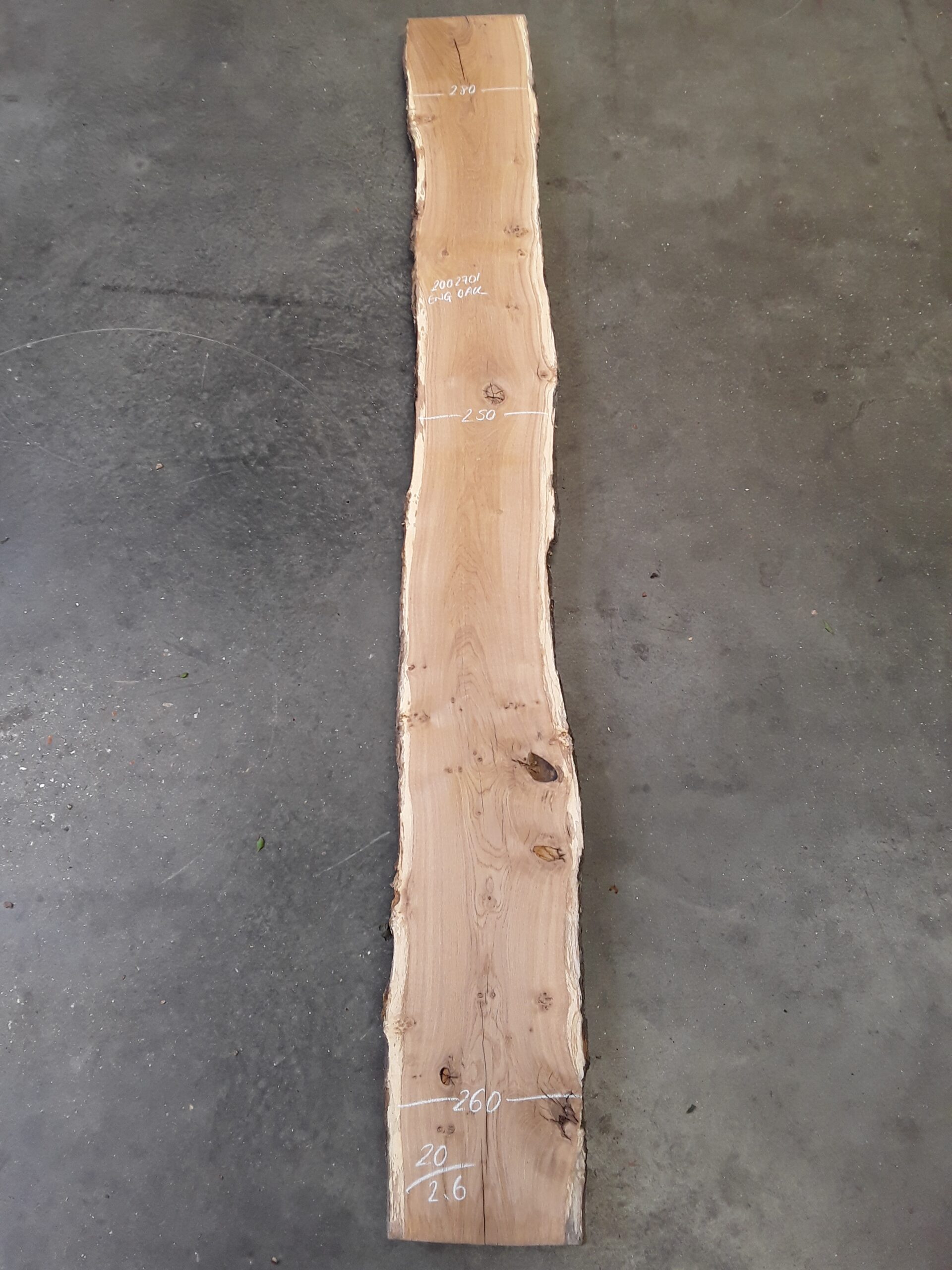 Oak – 20 mm x 260 mm x 2.6 m – The Timber Rack